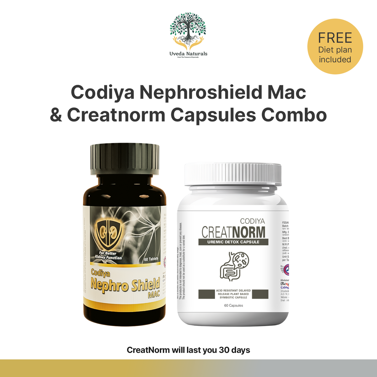 Codiya Nephroshield Mac & Creatnorm Capsules Combo – Uveda Naturals